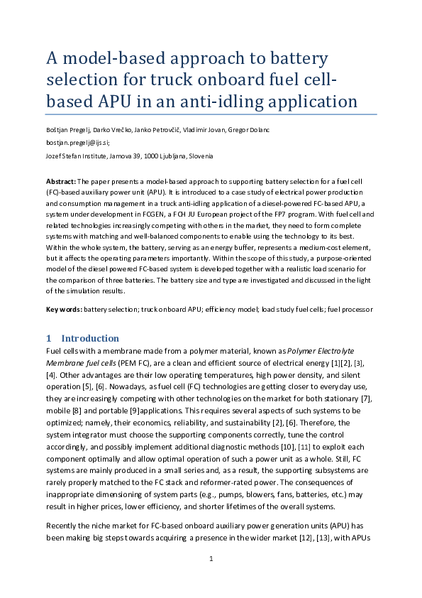 (PDF) A model-based approach to battery selection for truck onboard ...