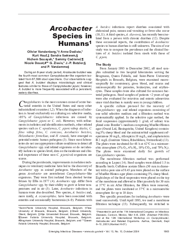 (PDF) Arcobacter Species in Humans1