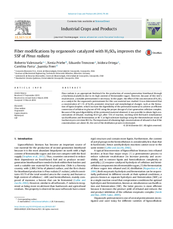 (PDF) Fiber modifications by organosolv catalyzed with H2SO4 improves ...
