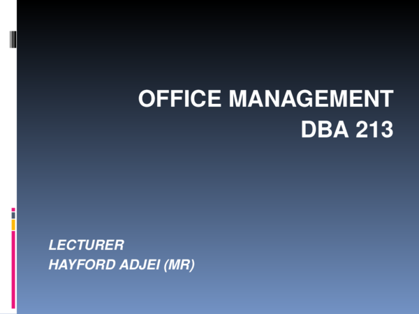 (PPT) OFFICE MANAGEMENT