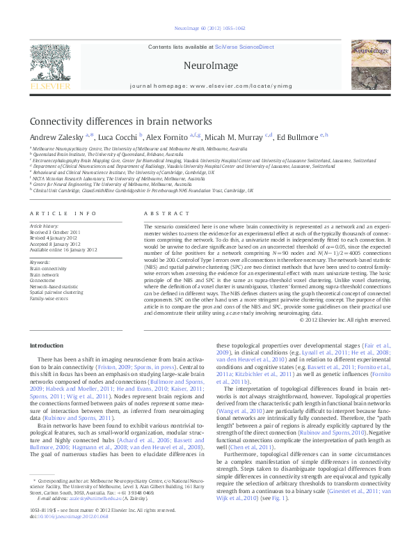 (PDF) Connectivity differences in brain networks