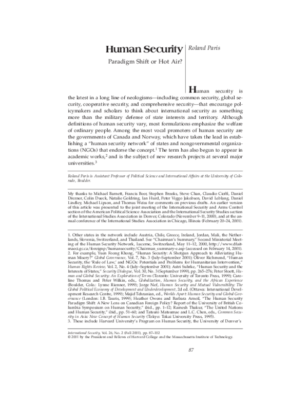 (PDF) Human Security