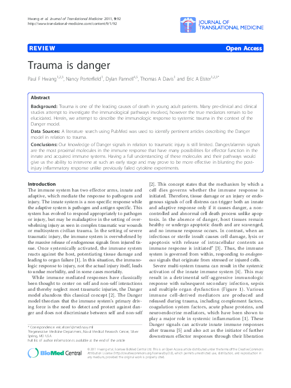 (PDF) Trauma is danger