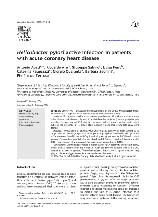 (PDF) Helicobacter pylori active infection in patients with acute ...