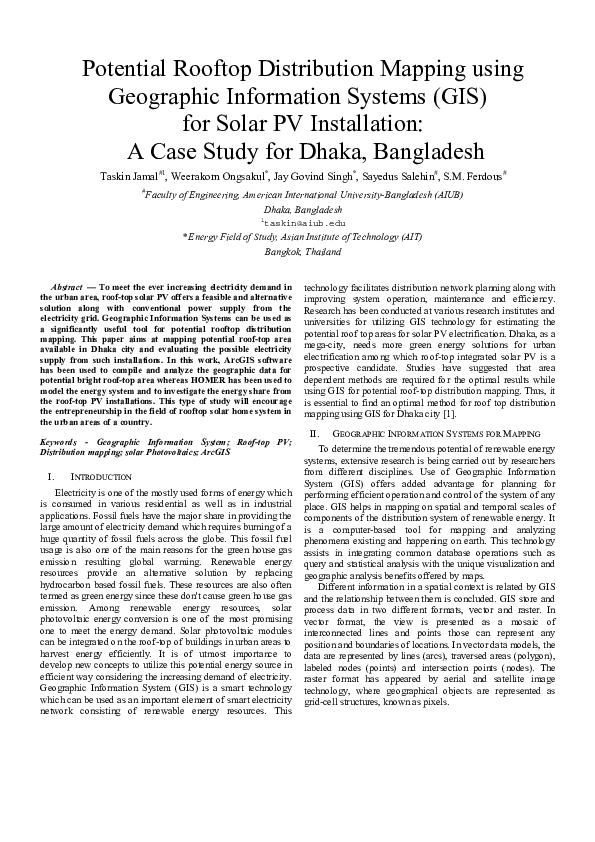 (PDF) Potential rooftop distribution mapping using Geographic Information Systems (GIS) for ...