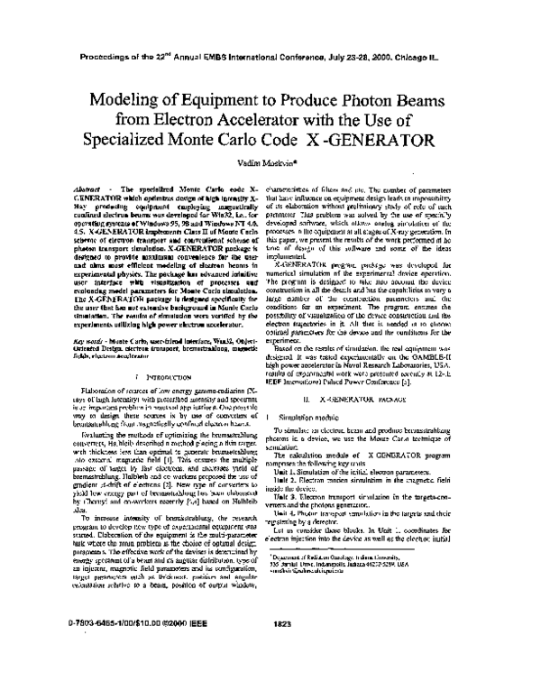 (PDF) Modeling of equipment to produce photon beams from electron accelerator with the use of ...