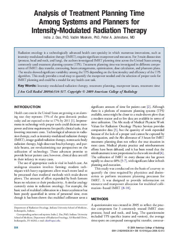 (PDF) Analysis of Treatment Planning Time Among Systems and Planners ...
