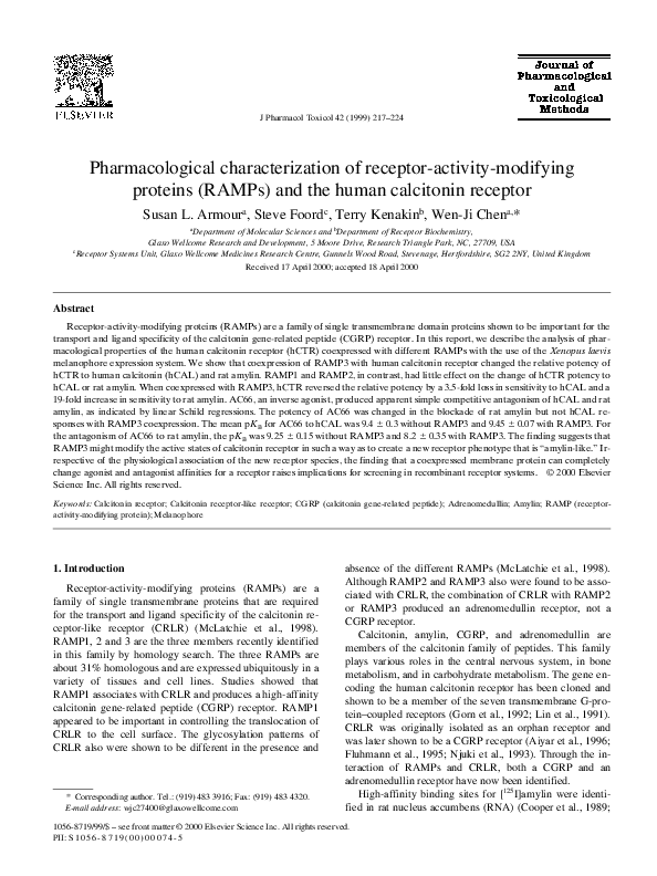 (PDF) Pharmacological characterization of receptor-activity-modifying ...