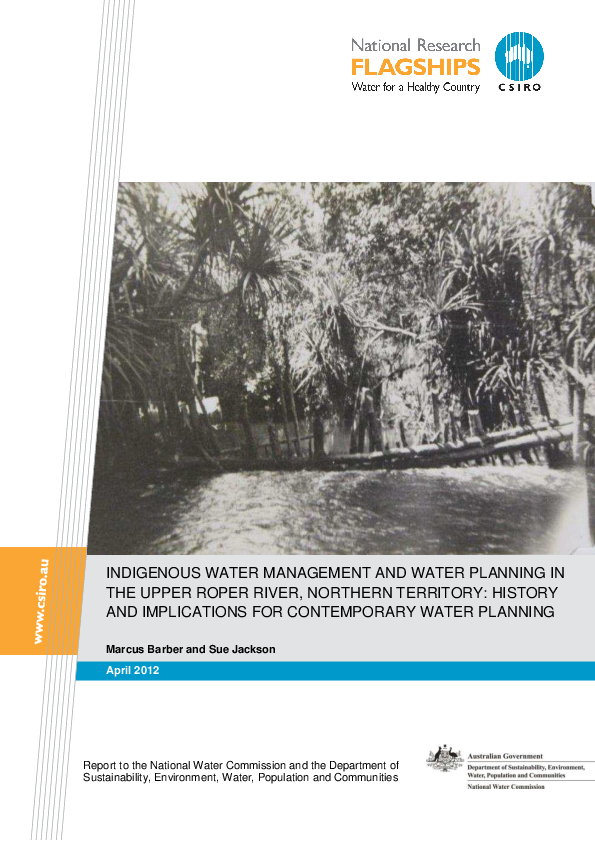 (PDF) Indigenous water management in the upper Roper River, Northern ...
