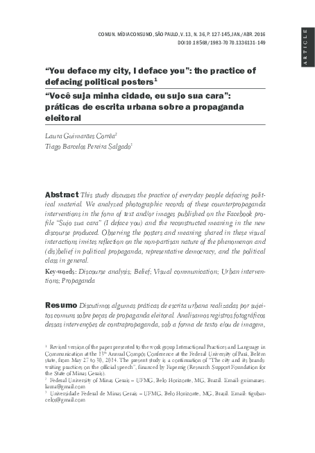 (PDF) “You deface my city, I deface you”: the practice of defacing ...