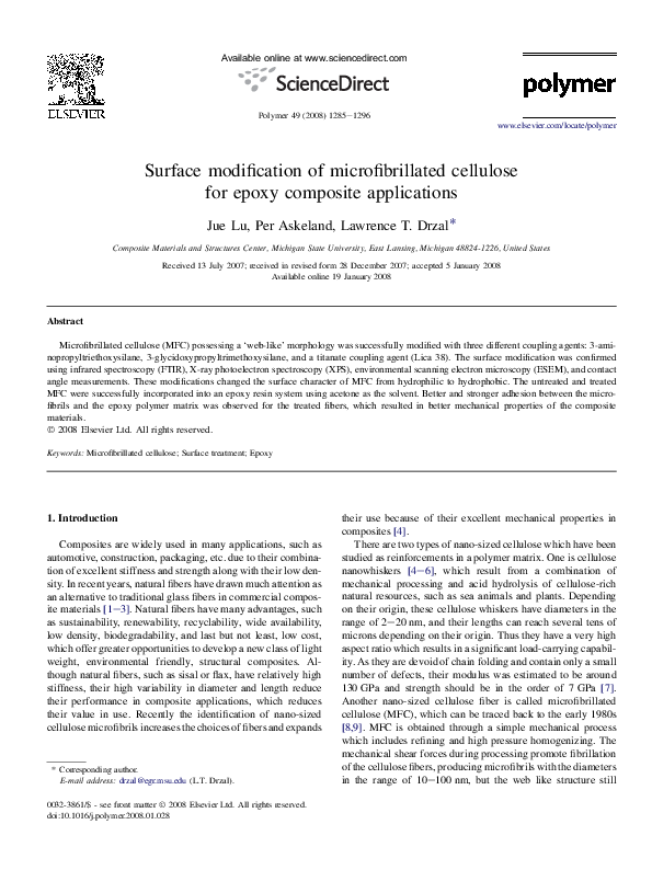 (PDF) Surface modification of microfibrillated cellulose for epoxy ...