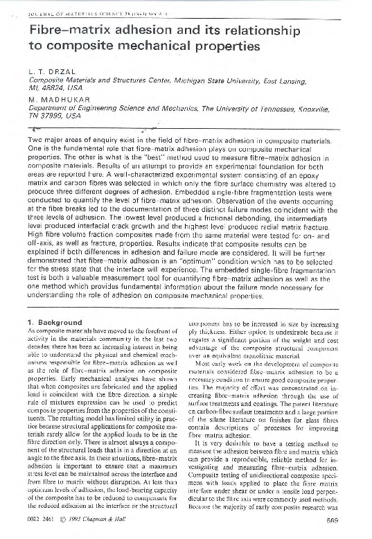 (PDF) The role of the fiber-matrix interphase on composite properties