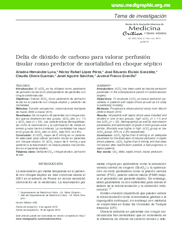 (PDF) DELTA DE CO2 Y PERFUSION TISULAR