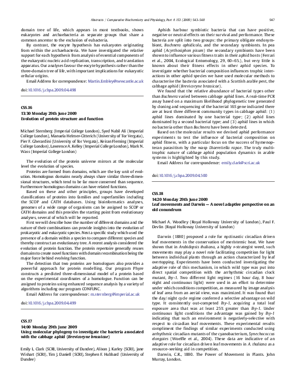(PDF) Evolution of protein structure and function