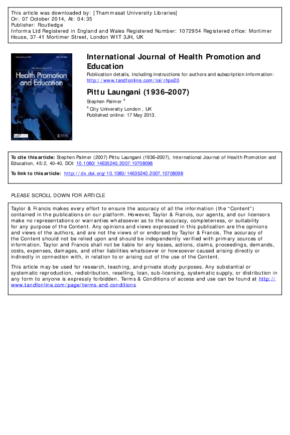 (PDF) Pittu Laungani (1936–2007)