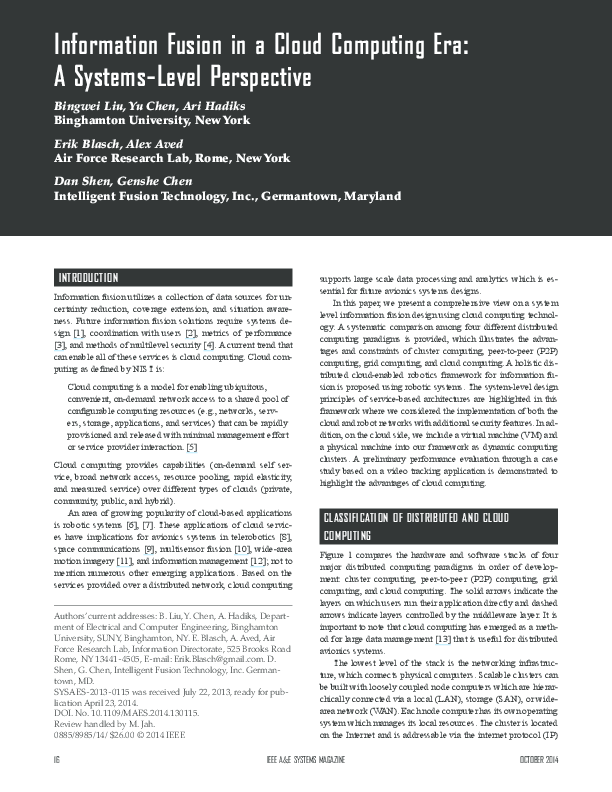 (PDF) Information fusion in a cloud computing era: A systems-level ...