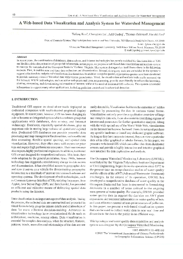 (PDF) A Web-based Data Visualization and Analysis System for Watershed ...