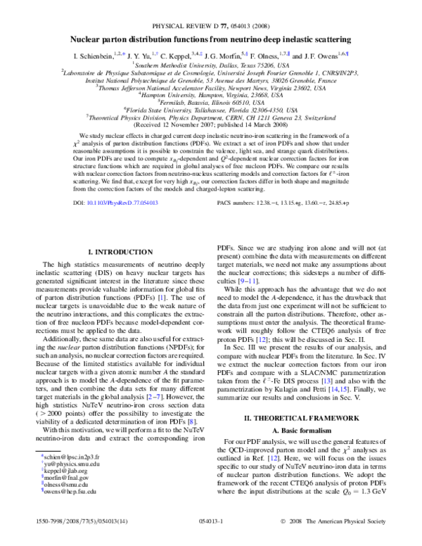 (PDF) Nuclear parton distribution functions from neutrino deep ...