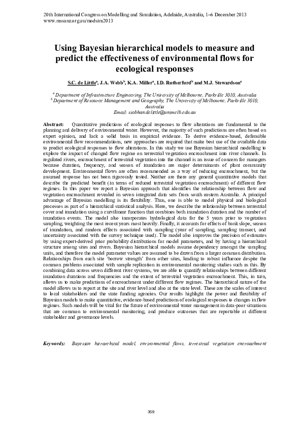 Pdf Using Bayesian Hierarchical Models To Measure And Predict The Effectiveness Of