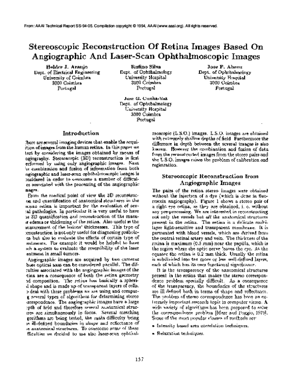 (PDF) Stereoscopic Reconstruction Of Retina Images Based On Angiographic And Laser-Scan ...