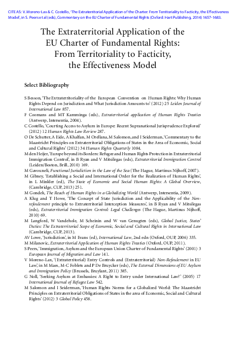 (PDF) The Extraterritorial Application of the EU Charter of Fundamental ...