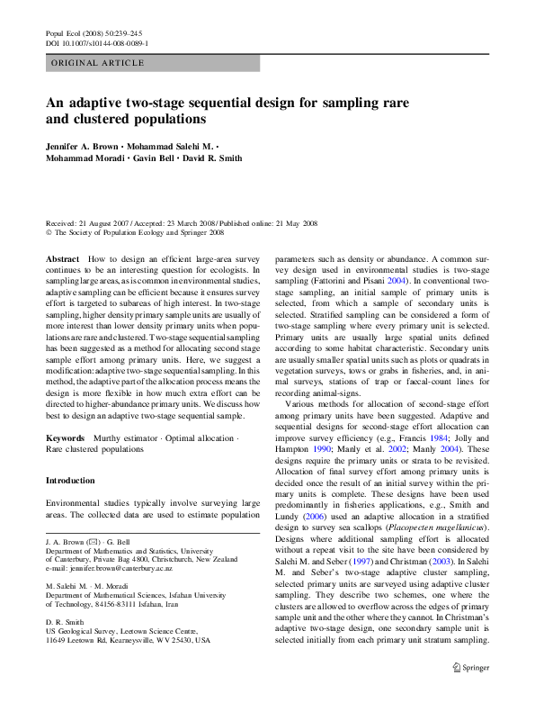 (PDF) An adaptive two-stage sequential design for sampling rare and ...