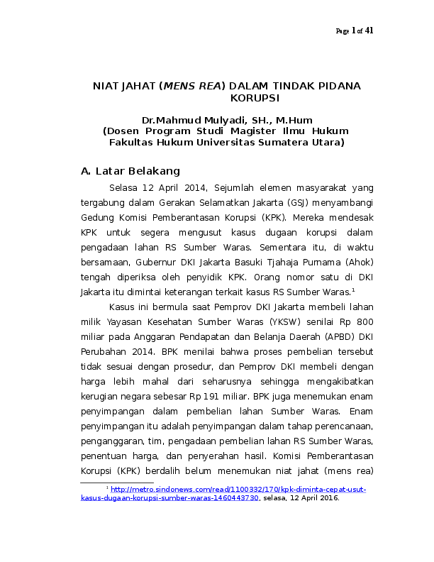 (DOC) Niat Jahat Mens Rea