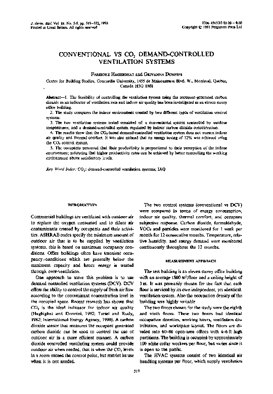 (PDF) Conventional vs CO2 demand-controlled ventilation systems