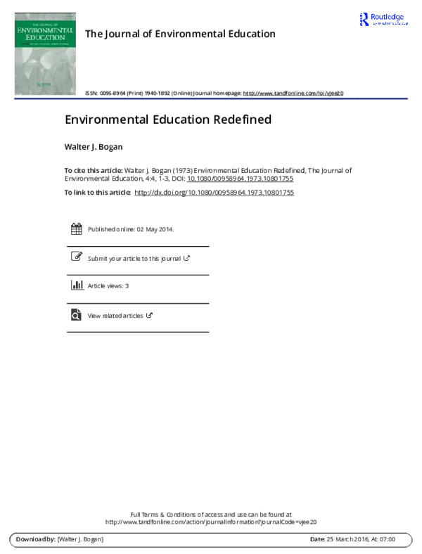 (PDF) The Journal of Environmental Education Environmental Education ...