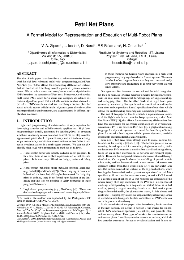 (PDF) Petri Net Plans