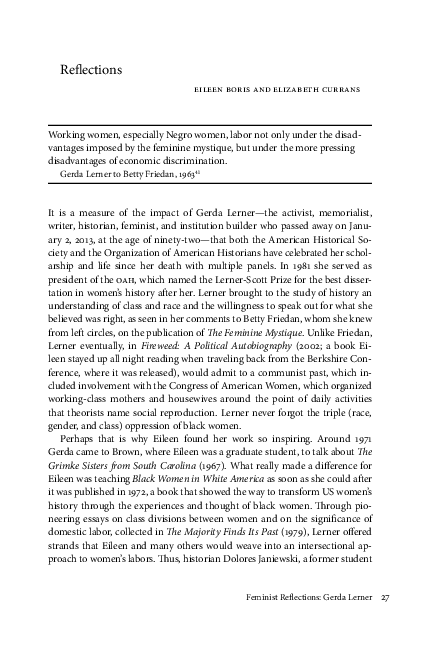 (PDF) "Reflections" with Eileen Boris