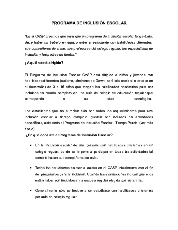 (DOC) PROGRAMA DE INCLUSIÓN ESCOLAR