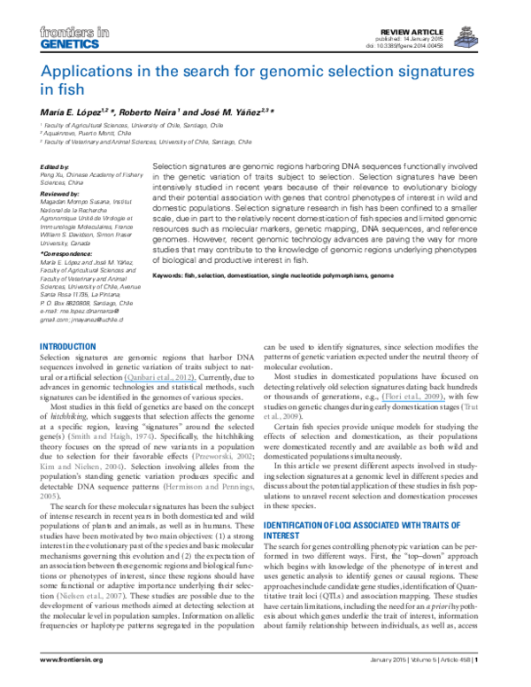 (PDF) Applications in the search for genomic selection signatures in ...