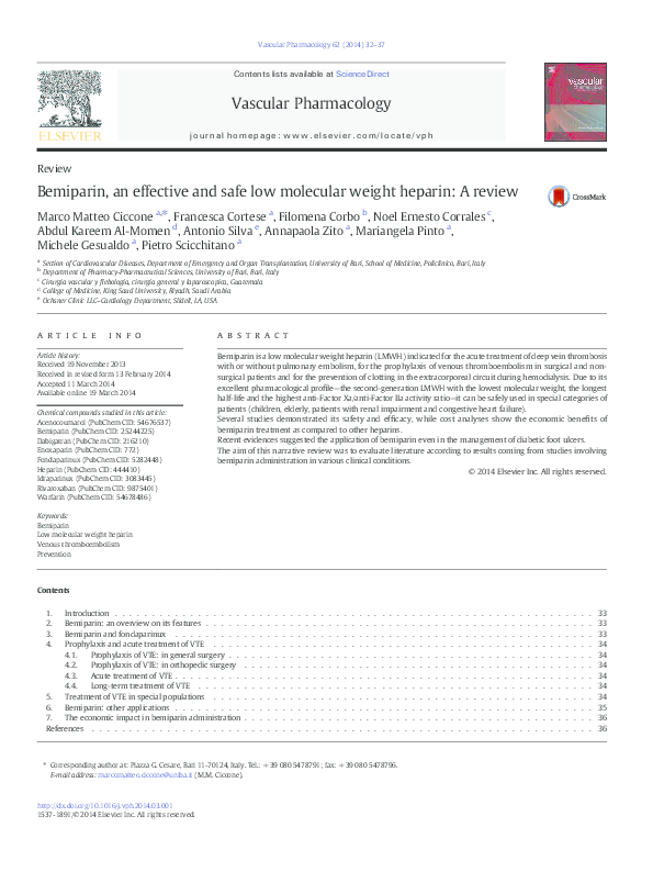 (PDF) Bemiparin, an effective and safe low molecular weight heparin: A ...