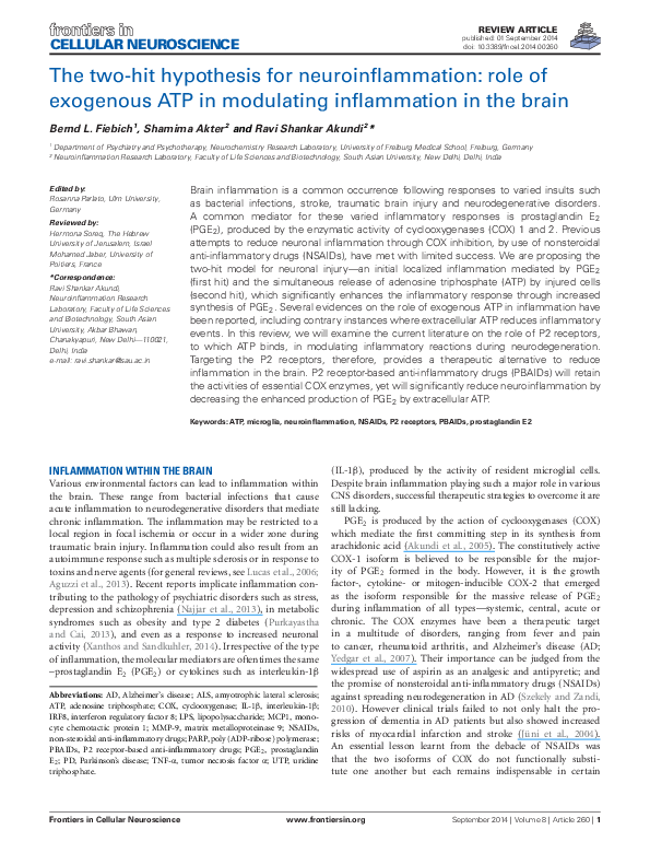 (PDF) The two-hit hypothesis for neuroinflammation: role of exogenous ...