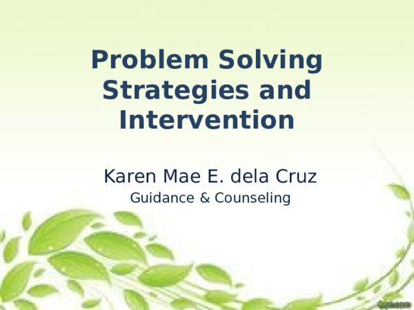 (PPT) Problem Solving Strategies and Intervention