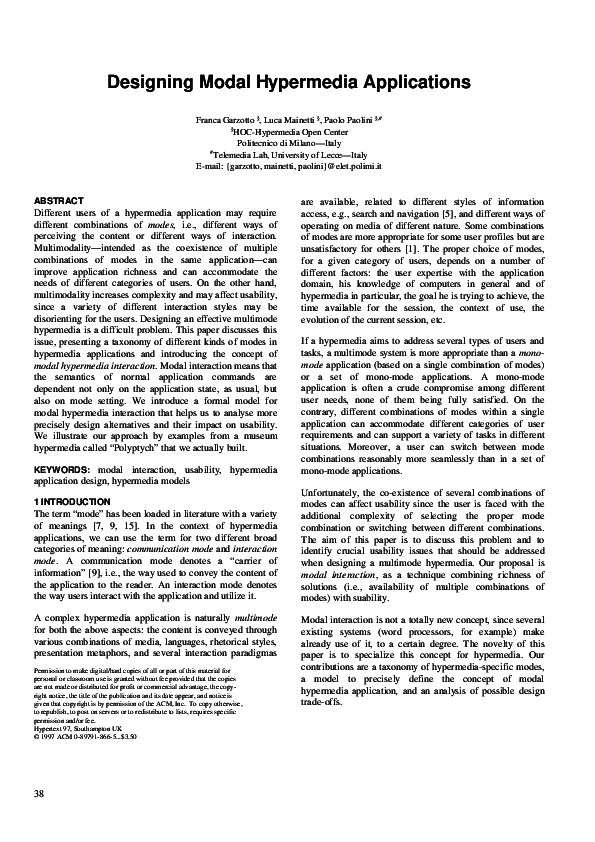 (PDF) Designing model hypermedia applications