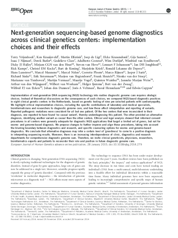 (PDF) Next-generation sequencing-based genome diagnostics across ...