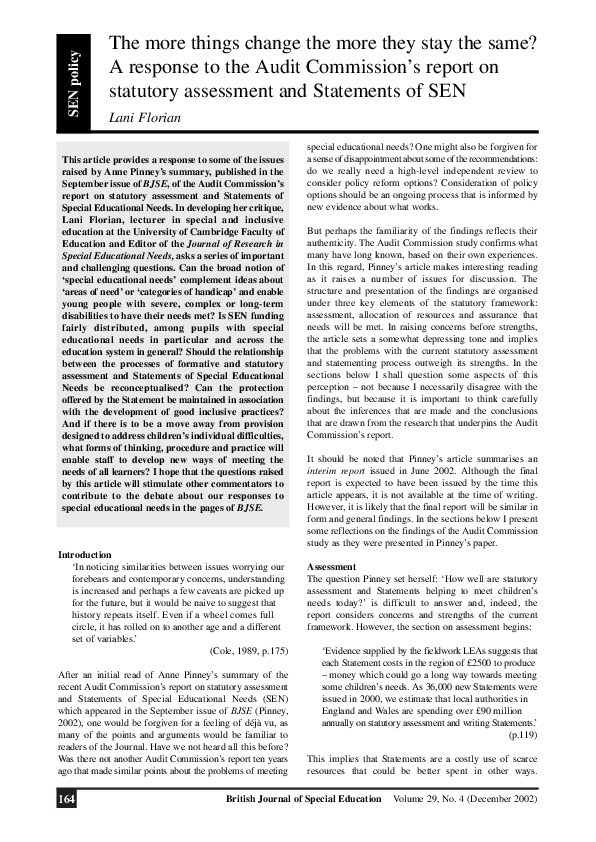 (PDF) The More Things Change the More They Stay the Same? A Response to ...