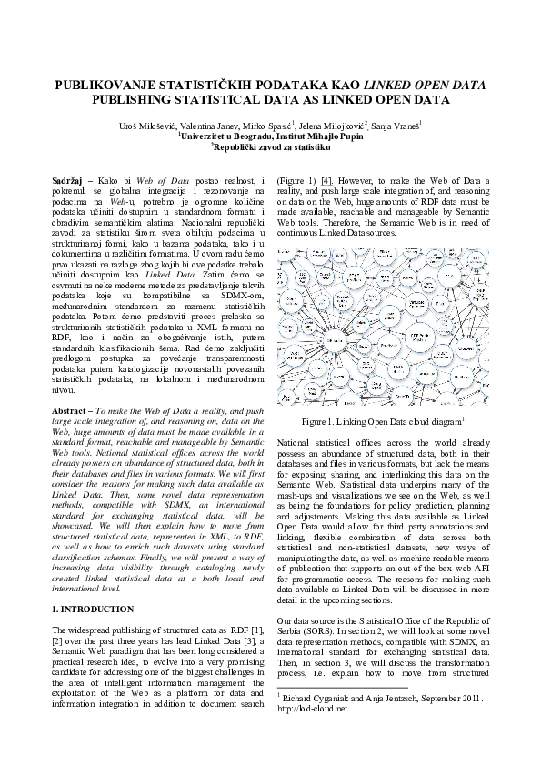 (PDF) Publishing Statistical Data As Linked Open Data