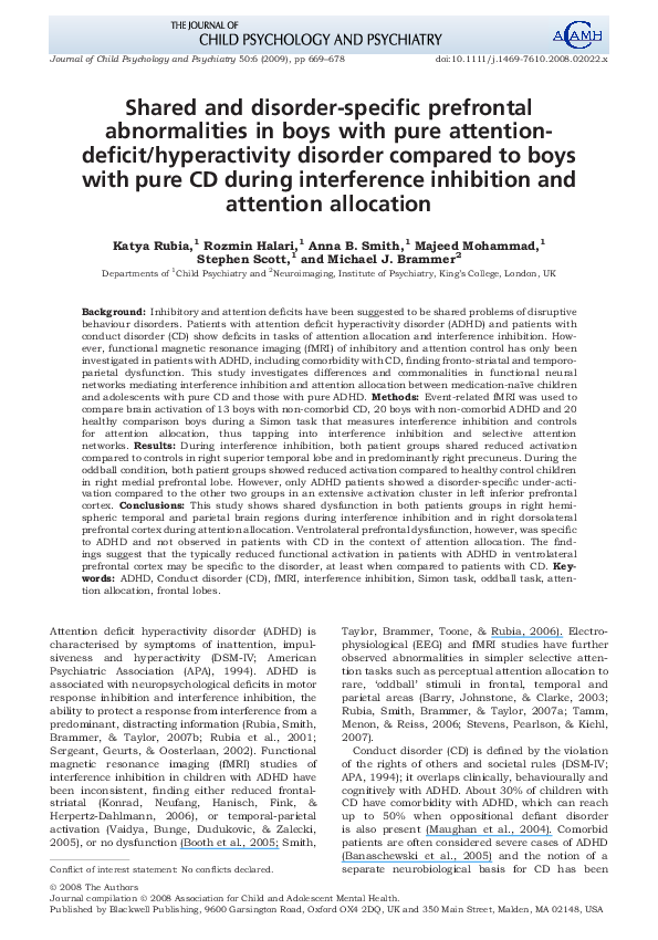 (PDF) Shared and disorder-specific prefrontal abnormalities in boys ...