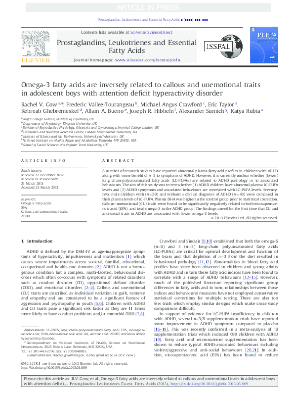(PDF) Omega-3 fatty acids are inversely related to callous and ...