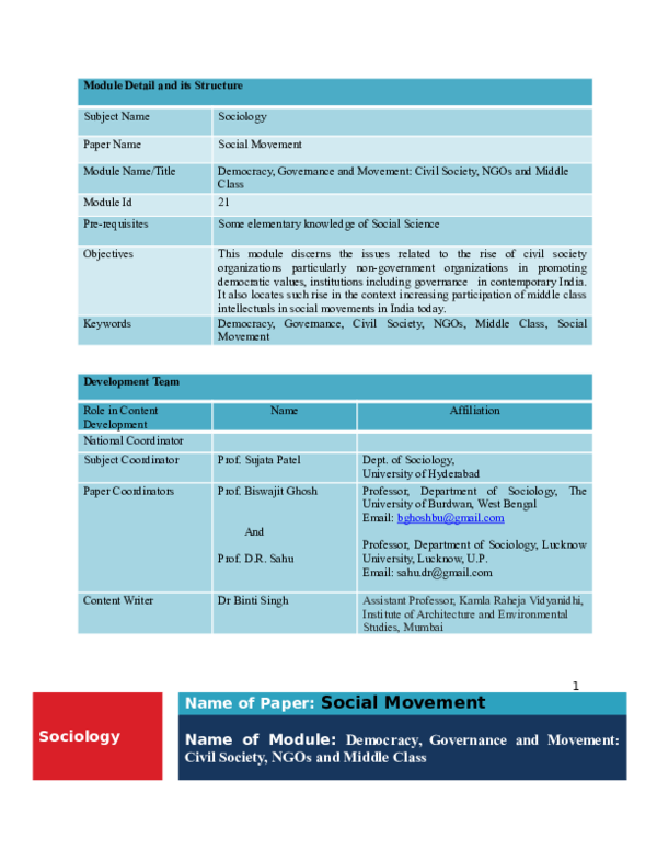 (DOC) Democracy, Governance and Movement: Civil Society, NGOs and ...