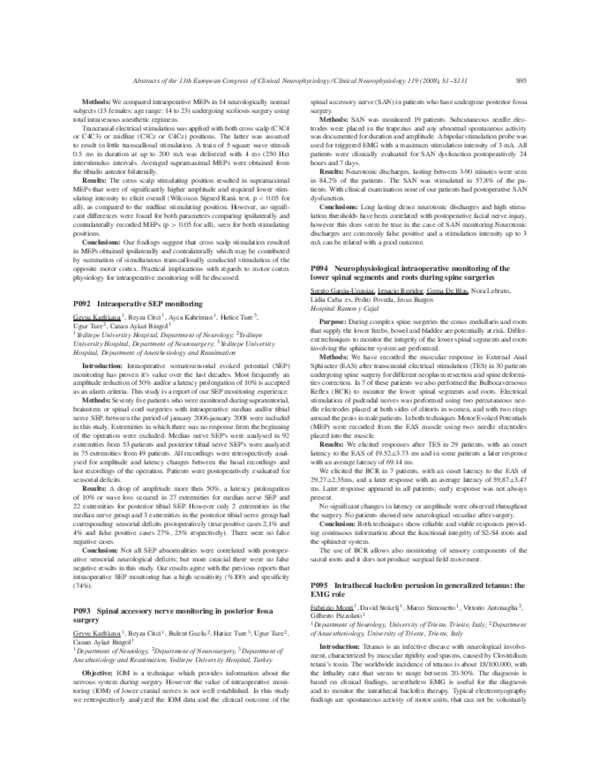 (PDF) P093 Spinal accessory nerve monitoring in posterior fossa surgery