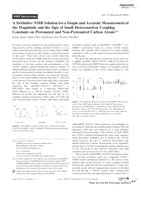 (PDF) A Definitive NMR Solution for a Simple and Accurate Measurement ...