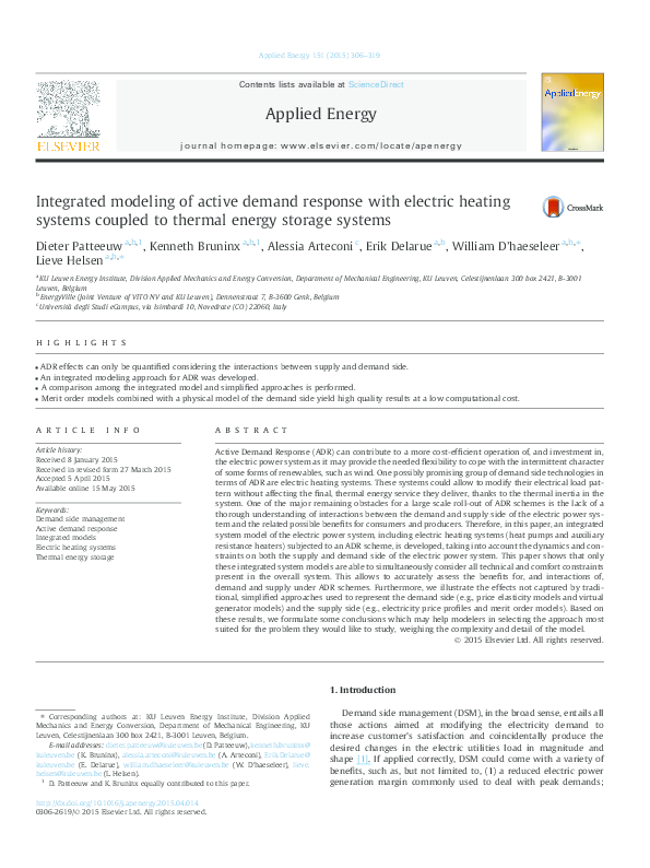 (PDF) Integrated modeling of active demand response with electric ...
