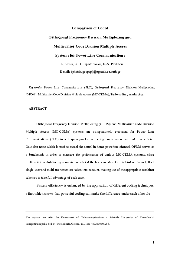Pdf Comparison Of Coded Orthogonal Frequency Division Multiplexing And Multicarrier Code