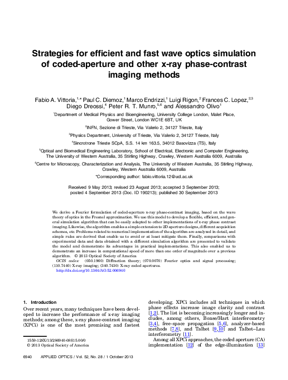 (PDF) Strategies for efficient and fast wave optics simulation of coded-aperture and other x-ray ...