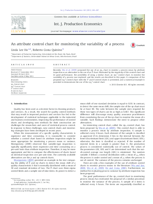 (PDF) An attribute control chart for monitoring the variability of a ...