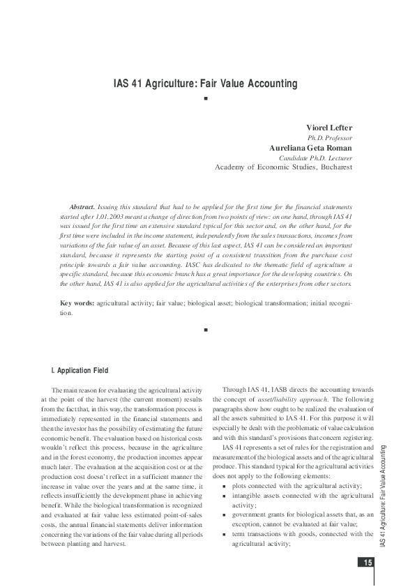 (PDF) IAS 41 Agriculture: Fair Value Accounting
